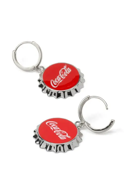 CUFFLINKS, INC. Coca Cola Cap Drop Hoop Earrings