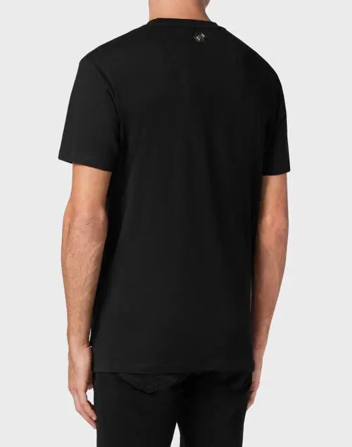 Philipp Plein T-shirt Round Neck Ss Spray Effect Print Tm - Black