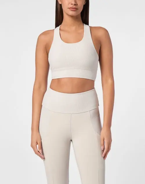 PLEIN SPORT Lycra® Triple Crisscross Strap Jogging Top - Grey