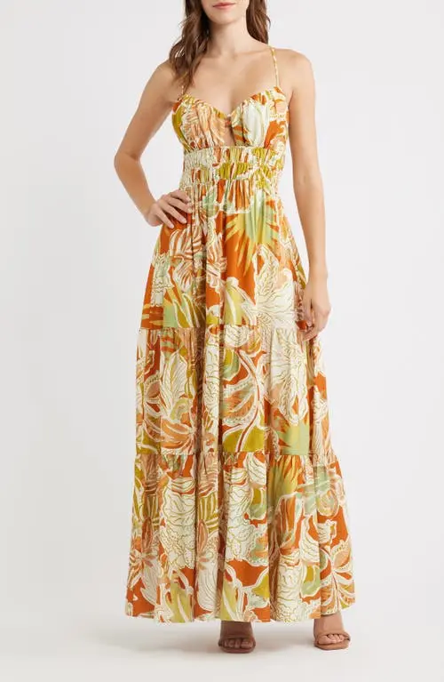 FLYING TOMATO Floral Print Sleeveless Maxi Dress