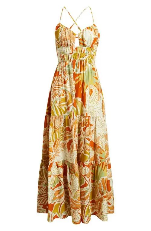 FLYING TOMATO Floral Print Sleeveless Maxi Dress