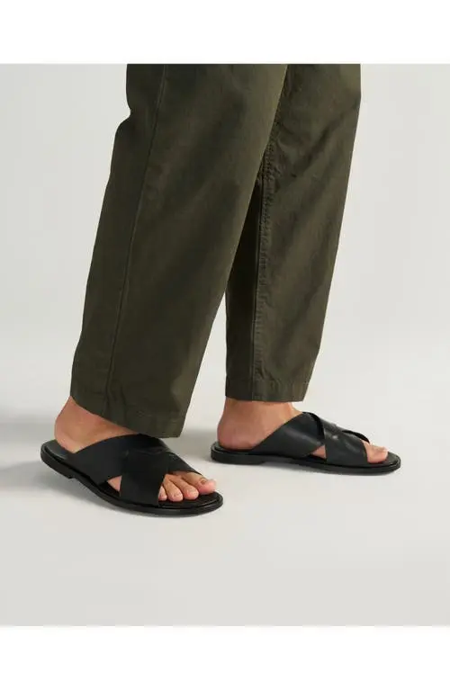 Tecovas Lexington Leather Slide Sandal - Midnight