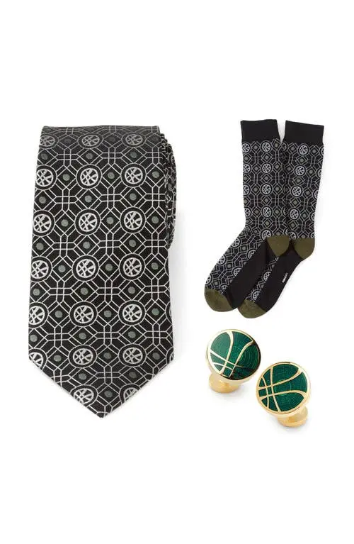 CUFFLINKS, INC. Doctor Strange Silk Tie, Cuff Links, And Crew Socks Set - Black