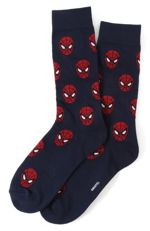 CUFFLINKS, INC. Spider-man Themed Crew Socks And Lapel Pin Set - Black Multi