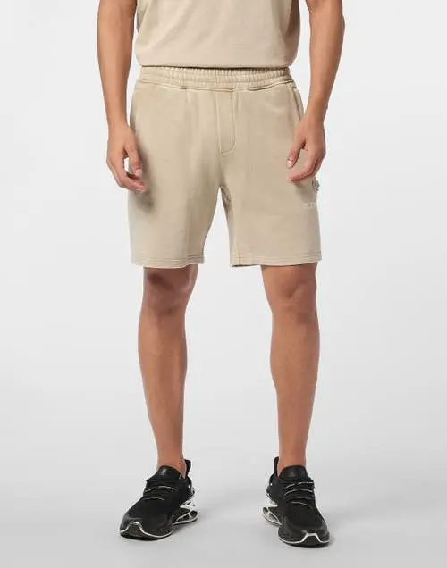 PLEIN SPORT Jogging Shorts With Cold Dye Effect - Beige