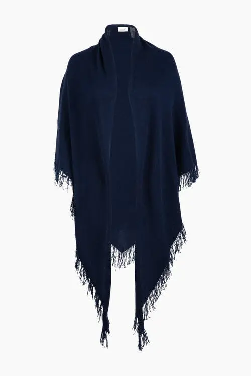 Kinross Cashmere Cashmere Triangle Wrap - Navy