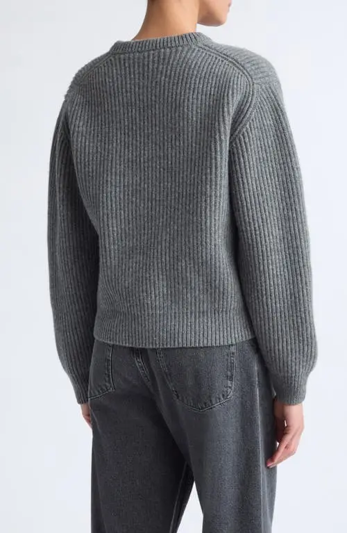 JIL SANDER Cropped Wool Ribbed Sweater - Koala