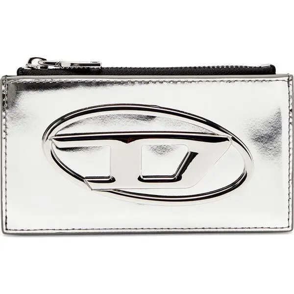 DIESEL® 1dr Metallic Leather Card Holder
