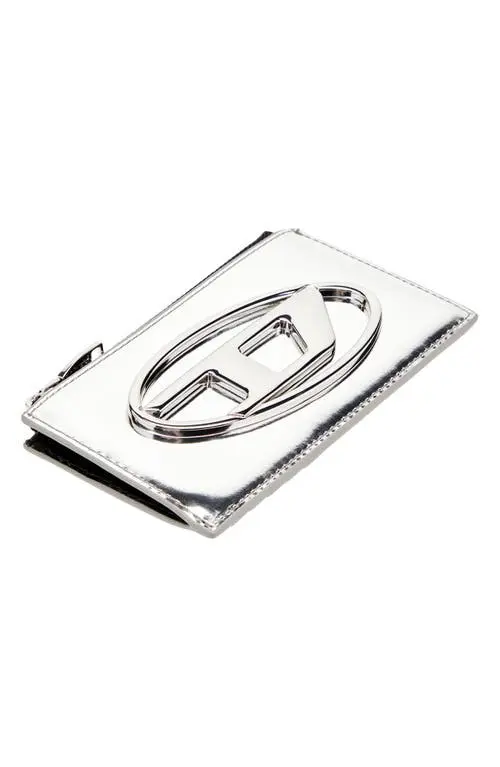 DIESEL® 1dr Metallic Leather Card Holder