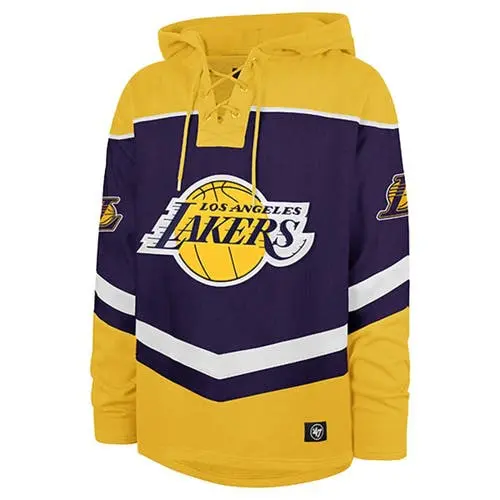 '47 47 Los Angeles Lakers Oversized Tri-satin Lace-up Pullover Hoodie