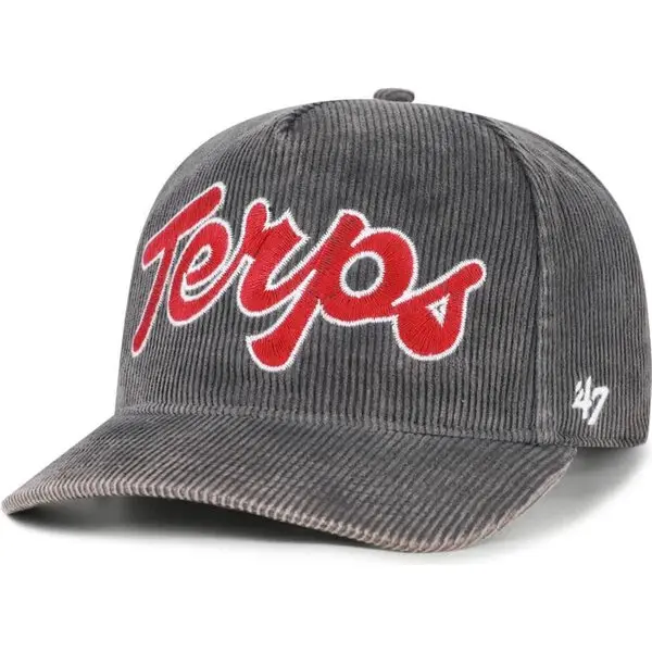 '47 Maryland Terrapins Reclaim Snow Wash Corduroy Hitch Adjustable Hat - Gray