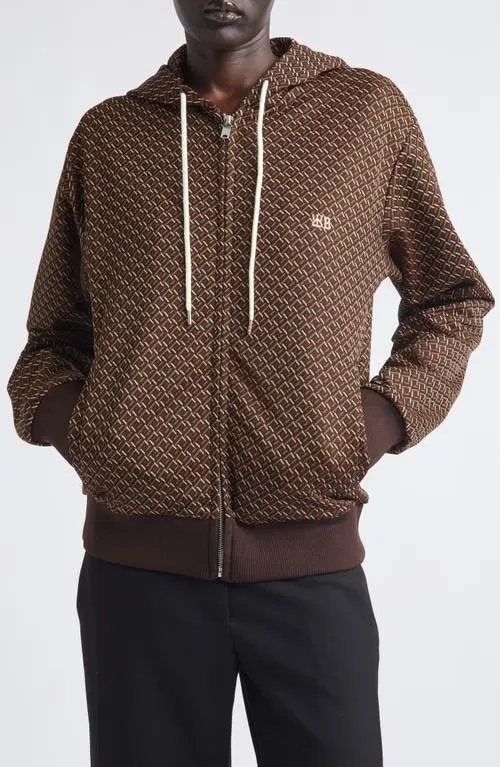 WALES BONNER Hooded Jacquard Track Jacket