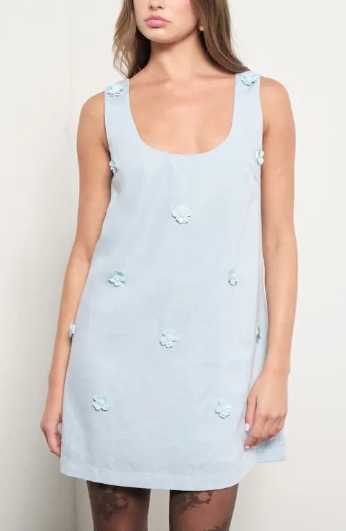 MAUDE CLUB Crosby Floral Appliqué Shift Minidress