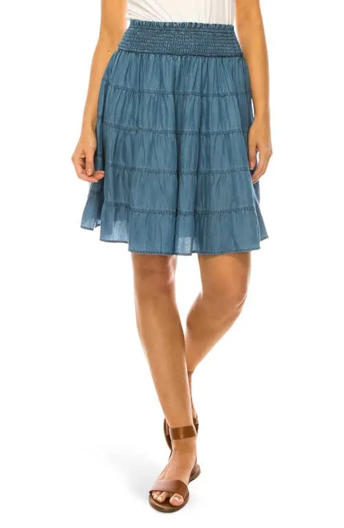 A COLLECTIVE STORY Smocked Waist A-line Skirt - Medium Indigo