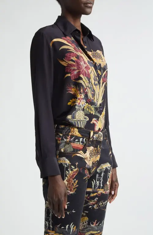 Etro Floral Silk Button-up Shirt