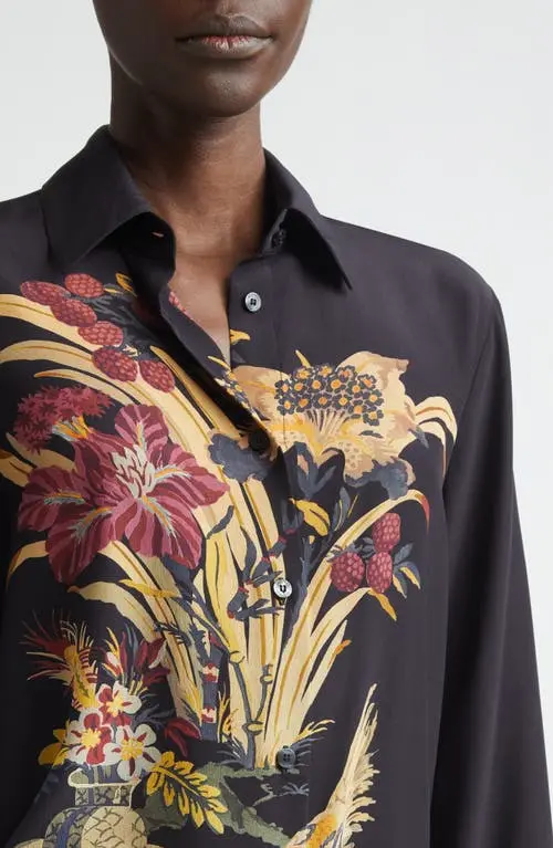 Etro Floral Silk Button-up Shirt