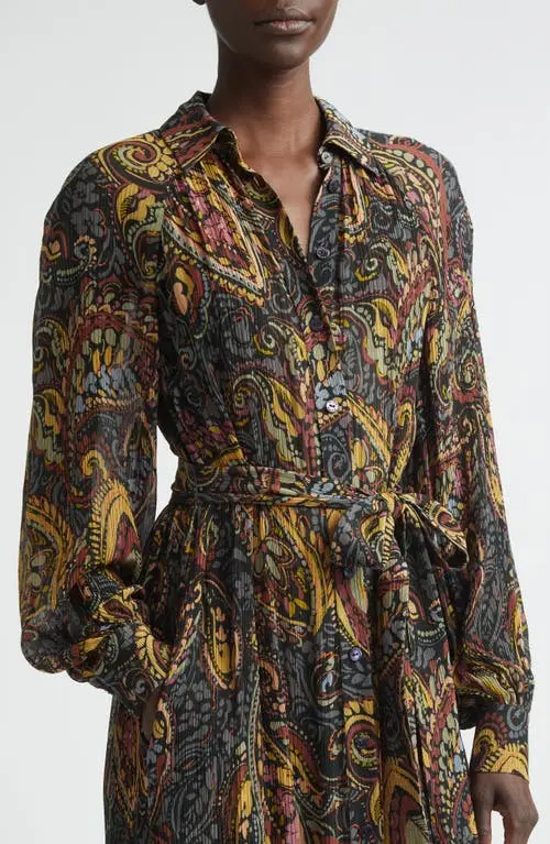 Etro Paisley Print Long Sleeve Shirtdress