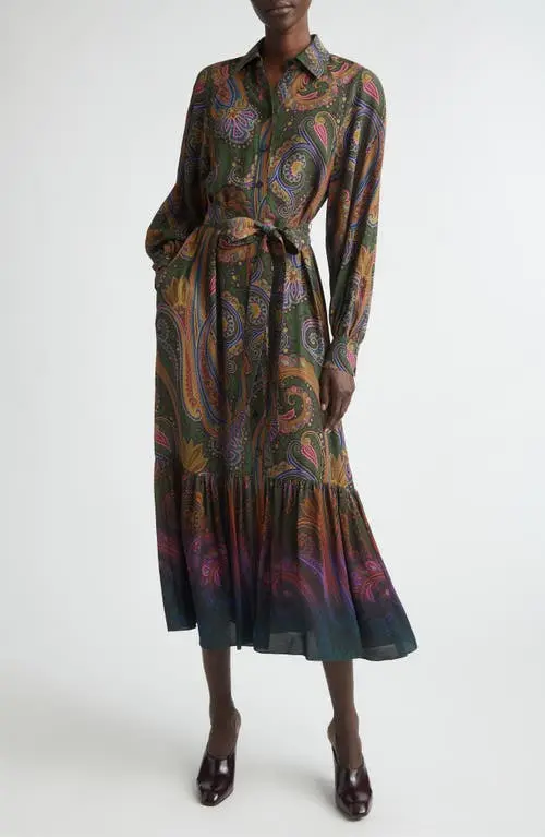 Etro Paisley Print Long Sleeve Shirtdress