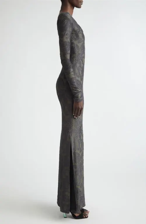 Etro Chenille Jacquard Knit Trumpet Dress