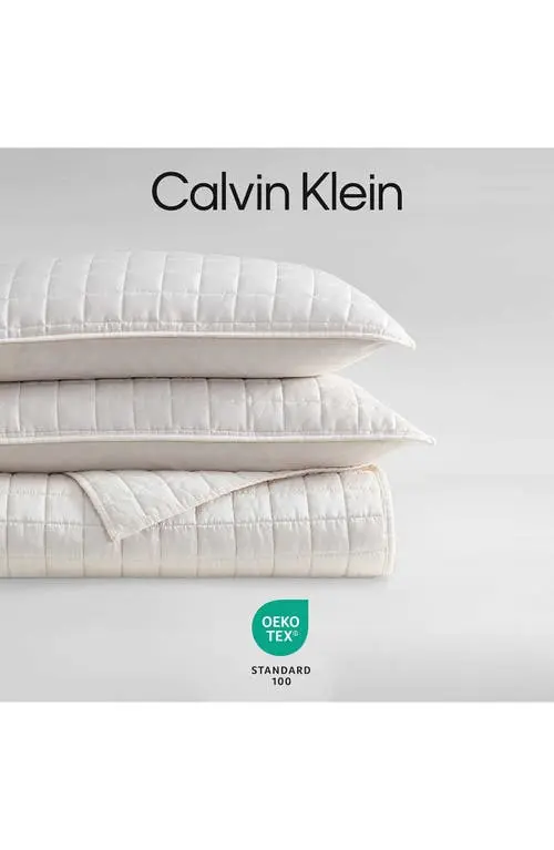 Calvin Klein Signature Quilted Comforter & Shams Set - Light Beige