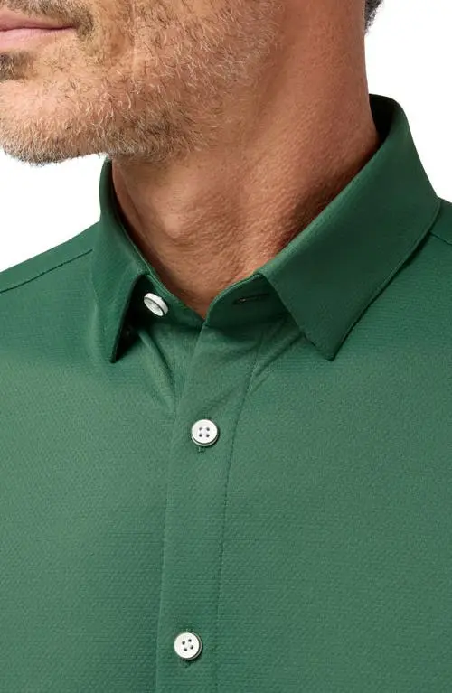 Mizzen+main Halyard Trim Fit Solid Short Sleeve Performance Button-up Shirt