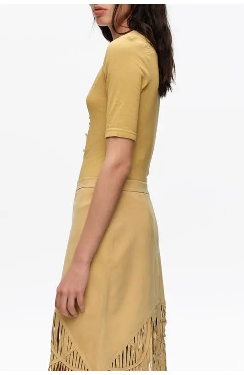 Bimba Y Lola Embroidered V-neck Bodysuit
