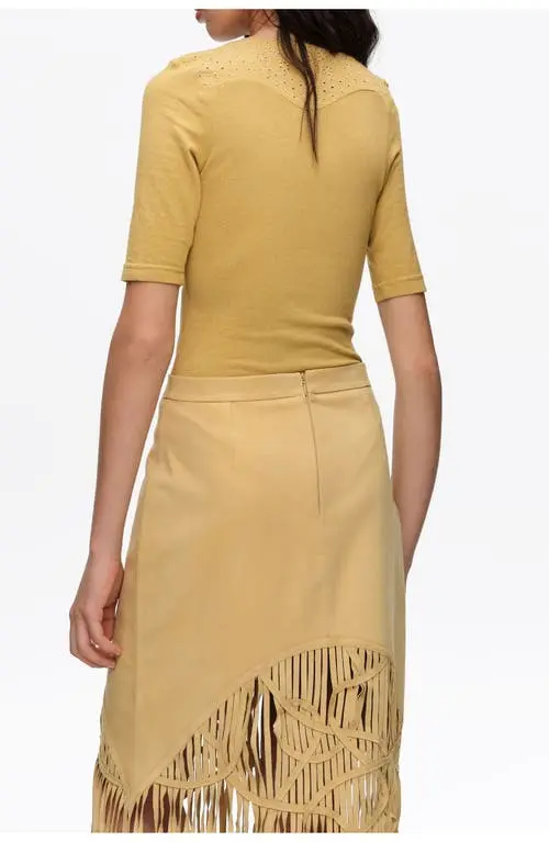 Bimba Y Lola Embroidered V-neck Bodysuit