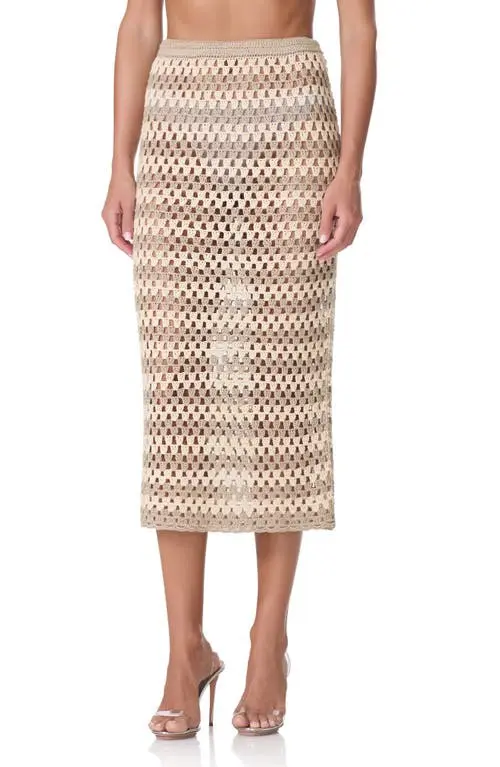 AFRM Natalia Stripe Crochet Maxi Skirt - Dune Stripe
