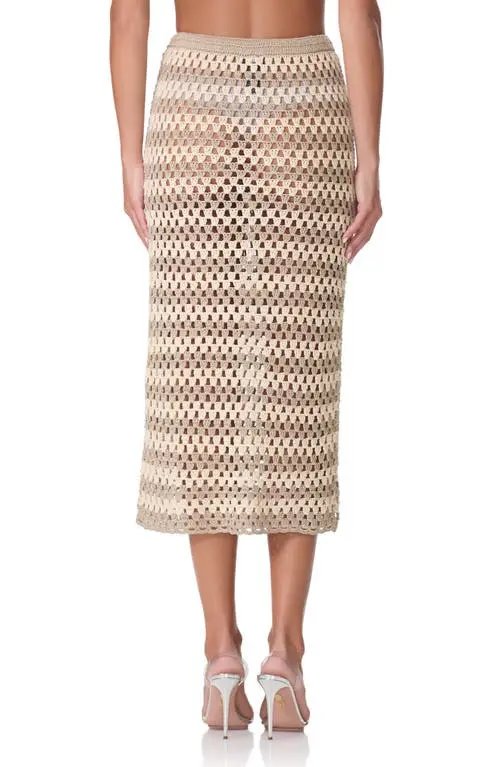 AFRM Natalia Stripe Crochet Maxi Skirt
