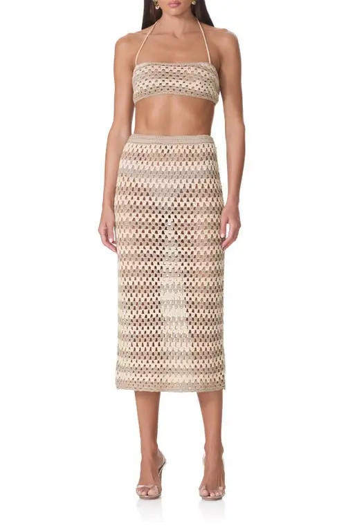 AFRM Natalia Stripe Crochet Maxi Skirt