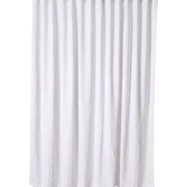 OLIVIERA HOME Soho Supersoft 4-layer Cotton Gauze Shower Curtain - White