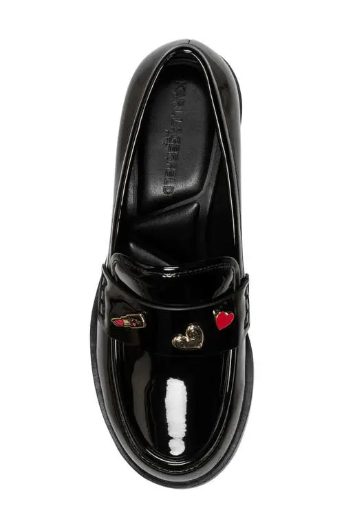Karl Lagerfeld Paris Patent Loafer - Black