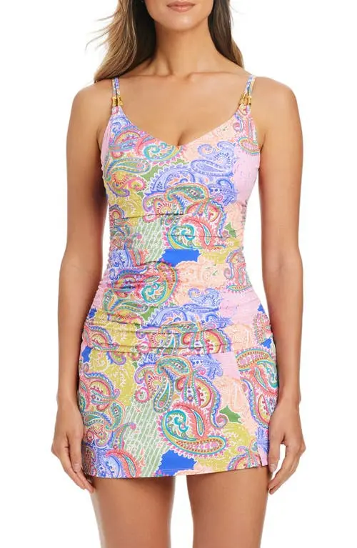 BLEU BY ROD BEATTIE Paisley Tankini Top - Pink Multi