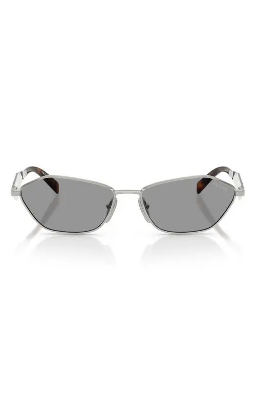 Prada 57mm Irregular Sunglasses - Silver/grey