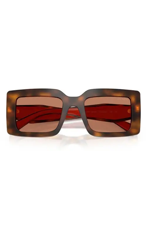 Prada Rectangular Sunglasses - Juniper Tortoise/brown