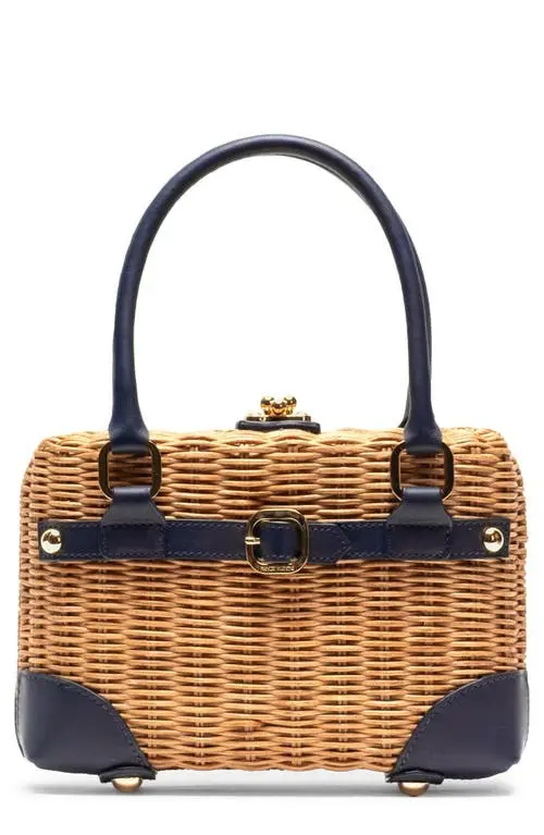 FRANCES VALENTINE Woven Handheld Bag - Navy