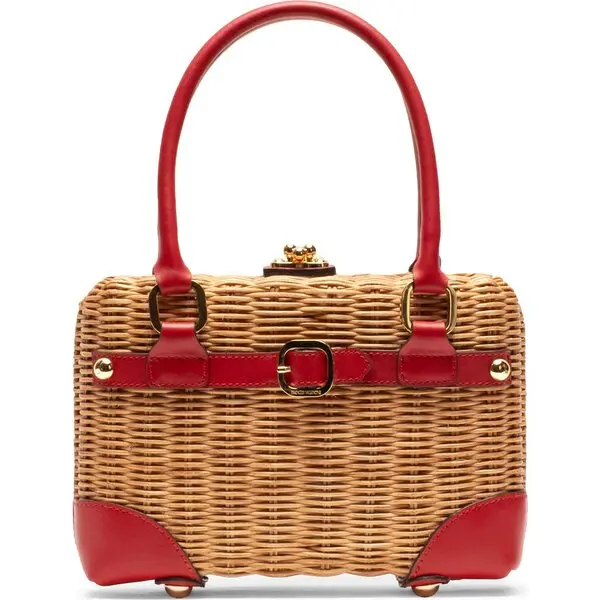 FRANCES VALENTINE Woven Handheld Bag - Red