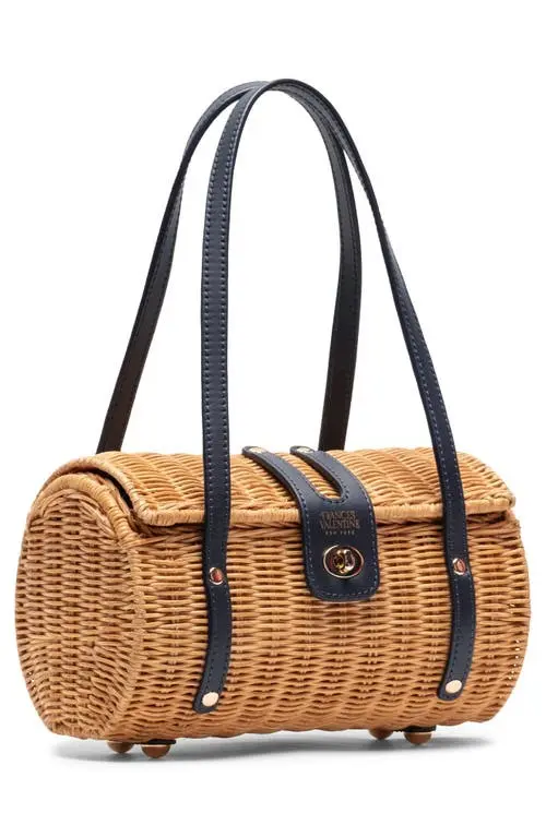 FRANCES VALENTINE Dottie Wicker Basket Bag - Navy