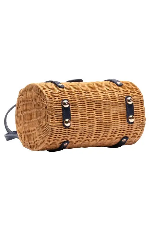 FRANCES VALENTINE Dottie Wicker Basket Bag - Navy