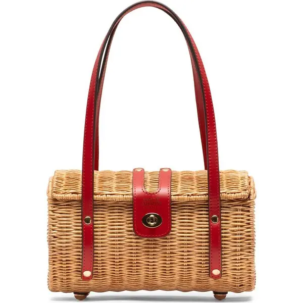 FRANCES VALENTINE Dottie Wicker Basket Bag - Red