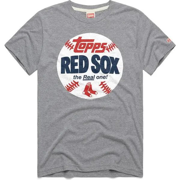 HOMAGE Boston Red Sox Mlb X Topps Baseball The Real One Tri-blend T-shirt - Gray