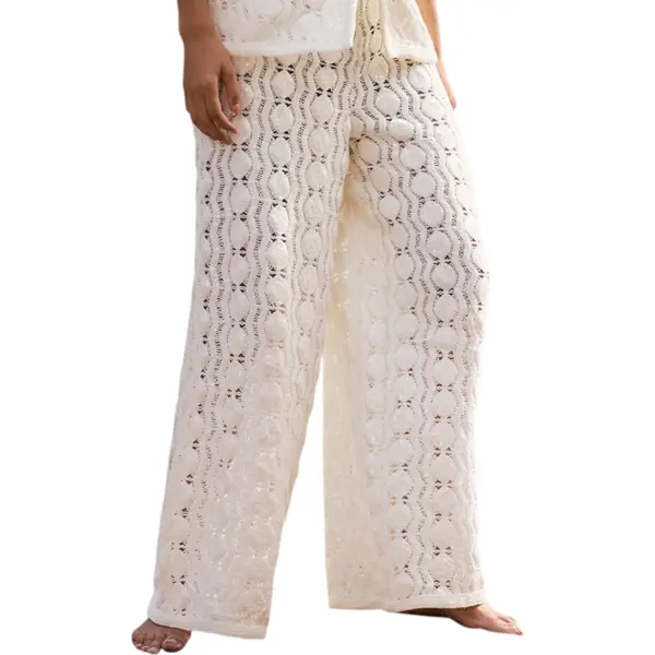 Mint Velvet Crochet Sequin Trousers - Neutral