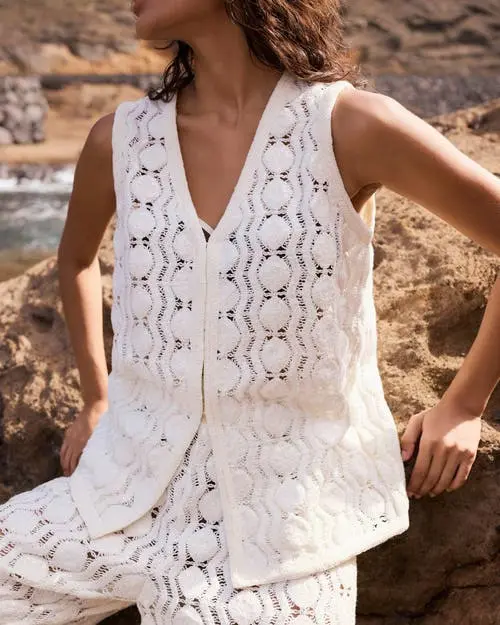 Mint Velvet Crochet Sequin Top