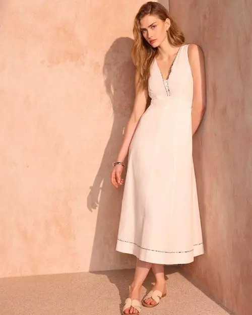 Mint Velvet Cotton Tie Detail Maxi Dress