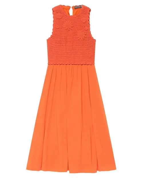 Mint Velvet Crochet Bodice Midi Dress