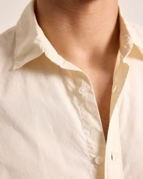Orlebar Brown Giles Tailored Fit Garment Dye Poplin Shirt - Latte