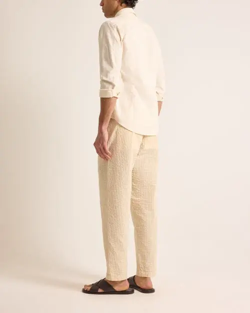 Orlebar Brown Giles Tailored Fit Garment Dye Poplin Shirt - Latte