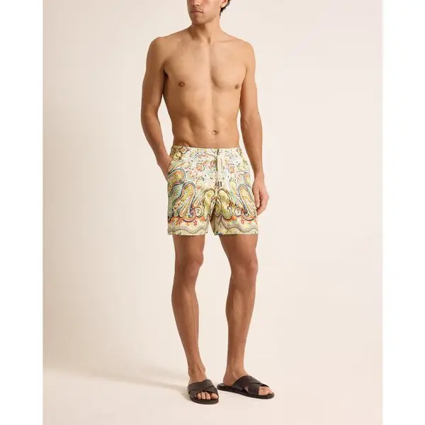Orlebar Brown Bulldog Drawcord Swim Shorts With Fairground Print - Multi/vermillion