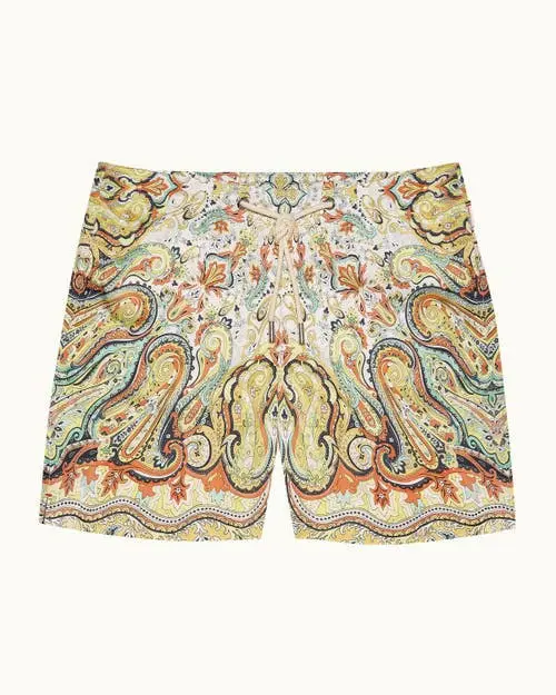 Orlebar Brown Bulldog Drawcord Swim Shorts With Fairground Print - Multi/vermillion