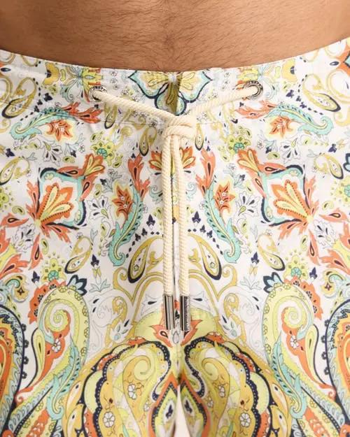 Orlebar Brown Bulldog Drawcord Swim Shorts With Fairground Print - Multi/vermillion